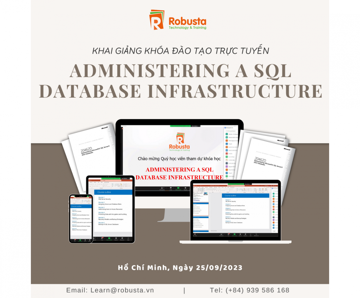 Robusta khai giảng khóa đào tạo "Administering a SQL Database ...
