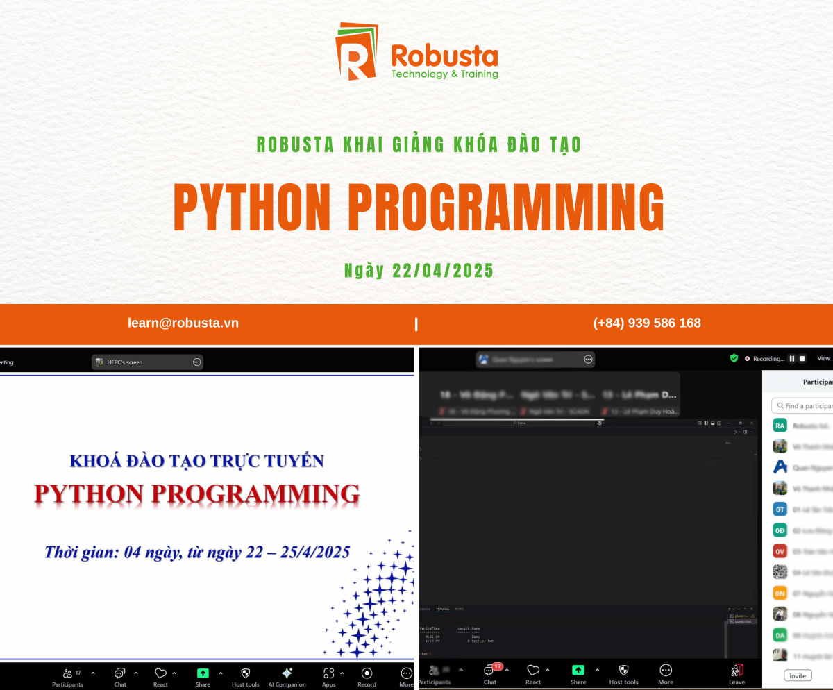 Robusta khai giảng khóa học "Lập trình Python cho DevOps" sáng 22/04/2025 | Trung tâm Công nghệ ...